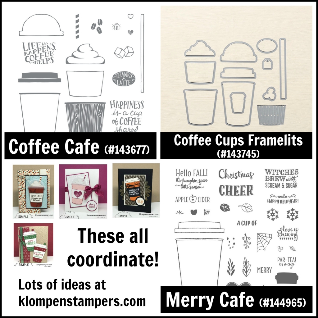 I Love YOU & Coffee Card with Merry Cafe Stamp Set - Klompen Stampers
