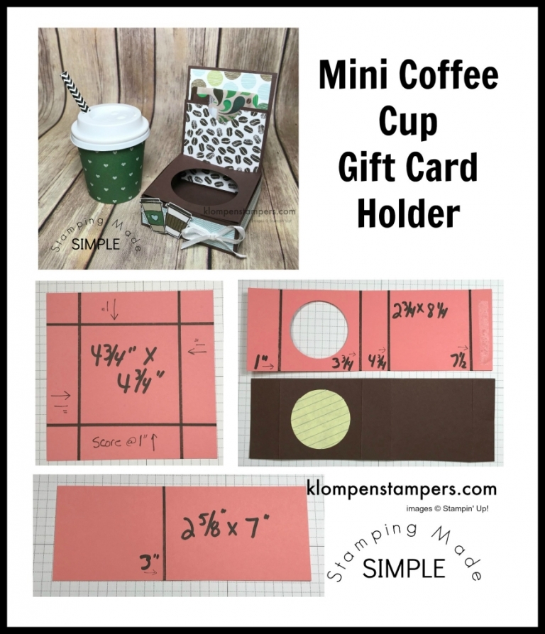 Mini Coffee Cup Gift Card Holder - Klompen Stampers