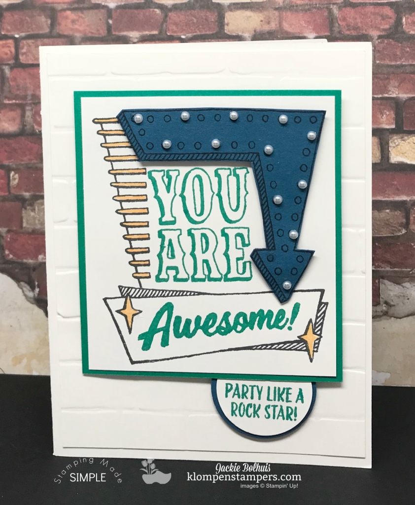 4 Cards Using Stampin Up Marquee Messages - Klompen Stampers