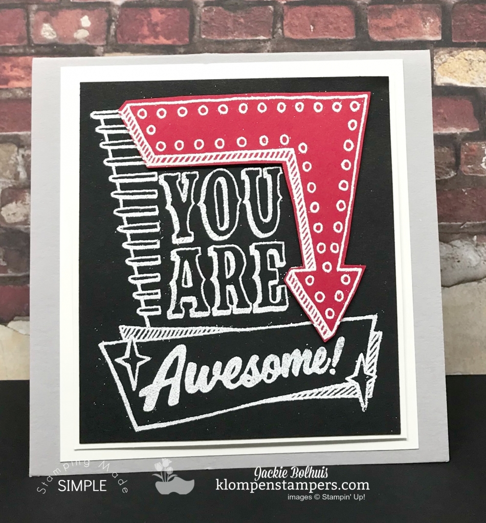 4 Cards Using Stampin Up Marquee Messages - Klompen Stampers