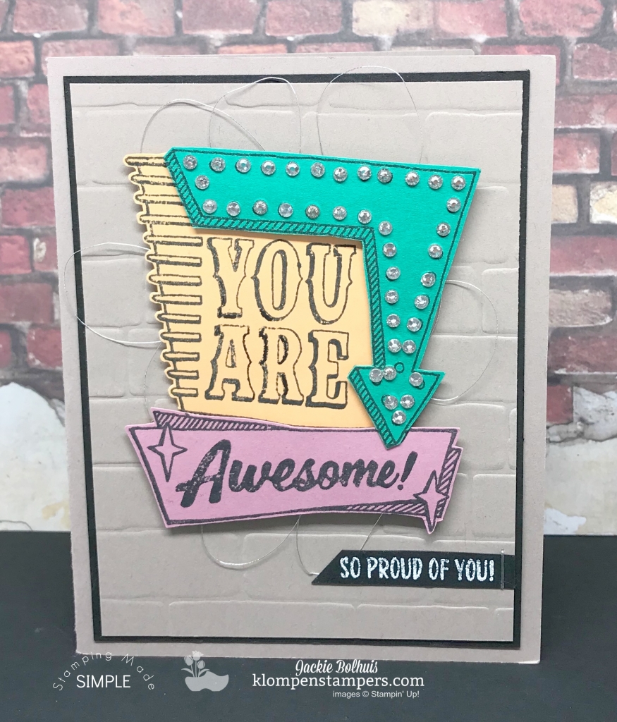 4 Cards Using Stampin Up Marquee Messages - Klompen Stampers