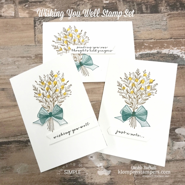 6 Fast Greeting Cards Made With Wishing You Well Stamp Set - Klompen ...