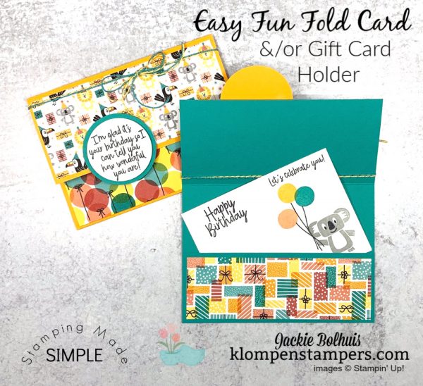 A Fun Fold Pocket Card That Can Double as a Gift - Klompen Stampers