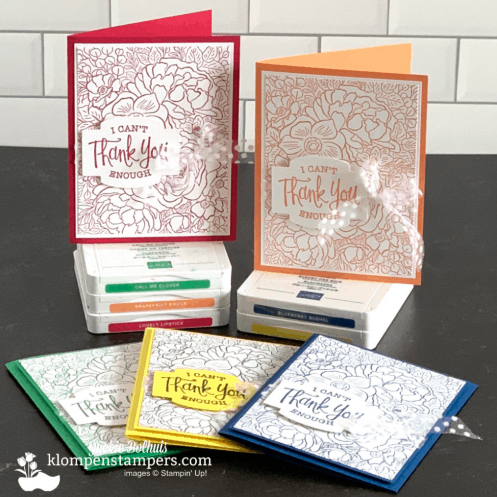 5 Simple Monochromatic Cards You Can Make - Klompen Stampers