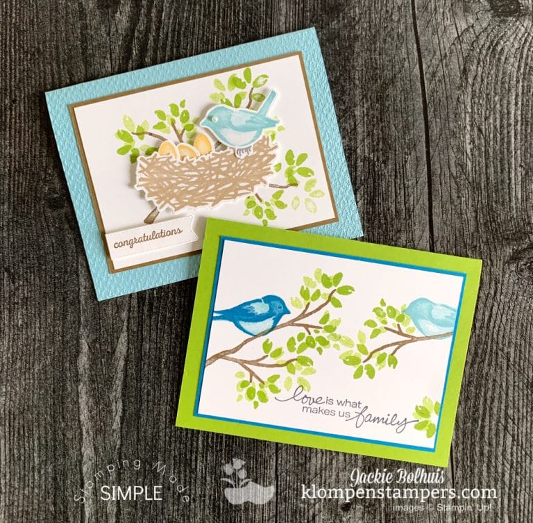 New Simple Cards to Stepped Up Cards with Birds & Branches