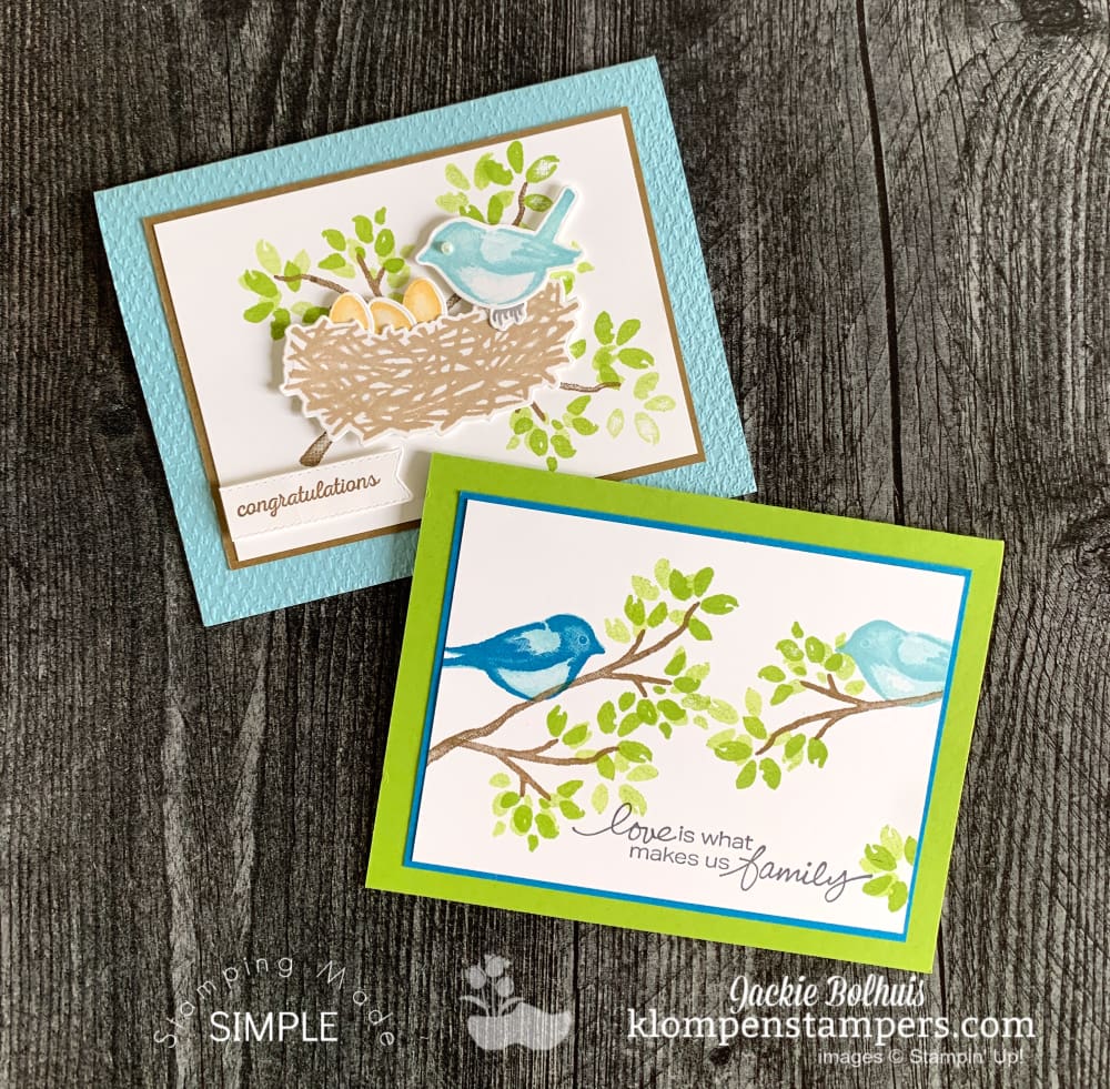New Simple Cards to Stepped Up Cards with Birds & Branches
