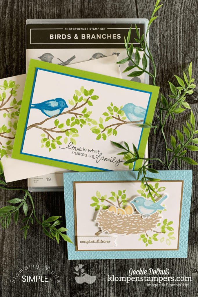 New Simple Cards to Stepped Up Cards with Birds & Branches