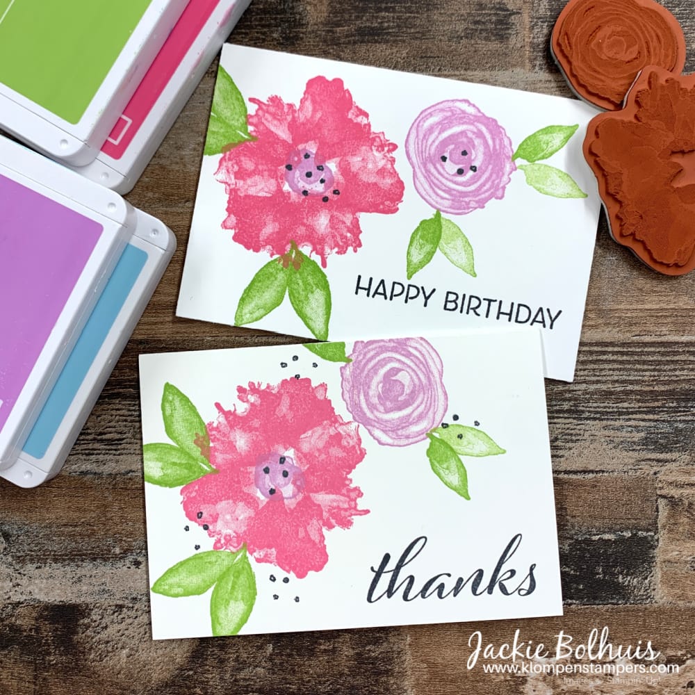 Simple Stamped Cards - 2 Different Versions