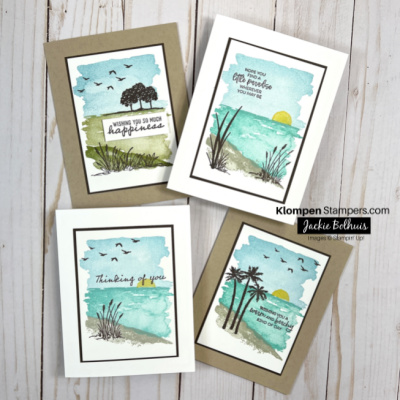 Beach Themed Cards: Make All 4 Simple Greeting Cards Fast!