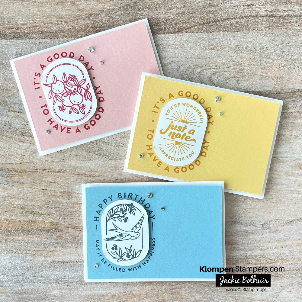 Two Note Card Layouts Using Filled With Happiness Stamp Set