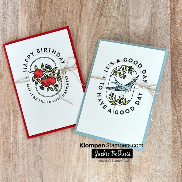 Two Note Card Layouts Using Filled With Happiness Stamp Set