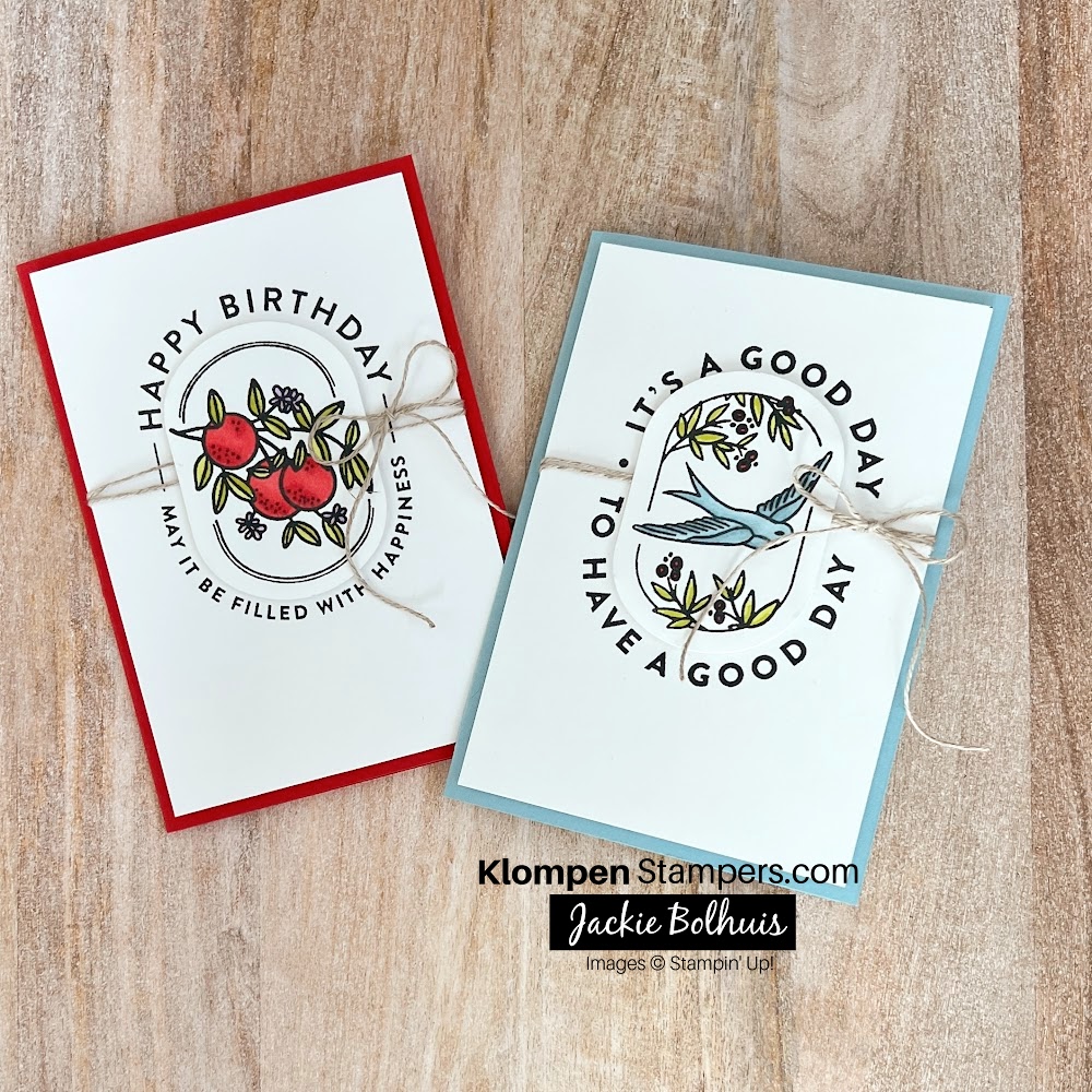 Two Note Card Layouts Using Filled With Happiness Stamp Set
