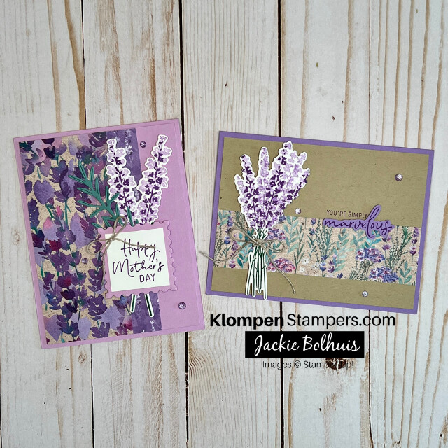 Elegant Greeting Card Designs With Perennial Lavender - Klompen Stampers