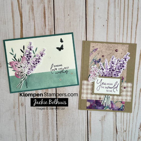 Elegant Greeting Card Designs With Perennial Lavender - Klompen Stampers