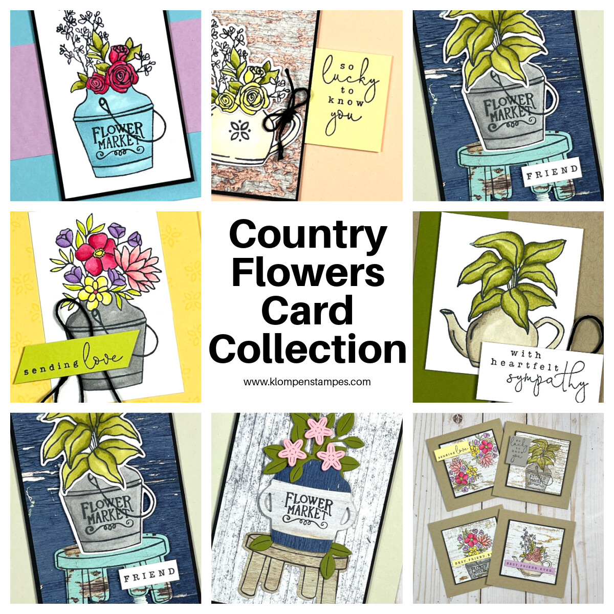 Country Flowers Card Inspiration & Coloring With Stampin' Blends